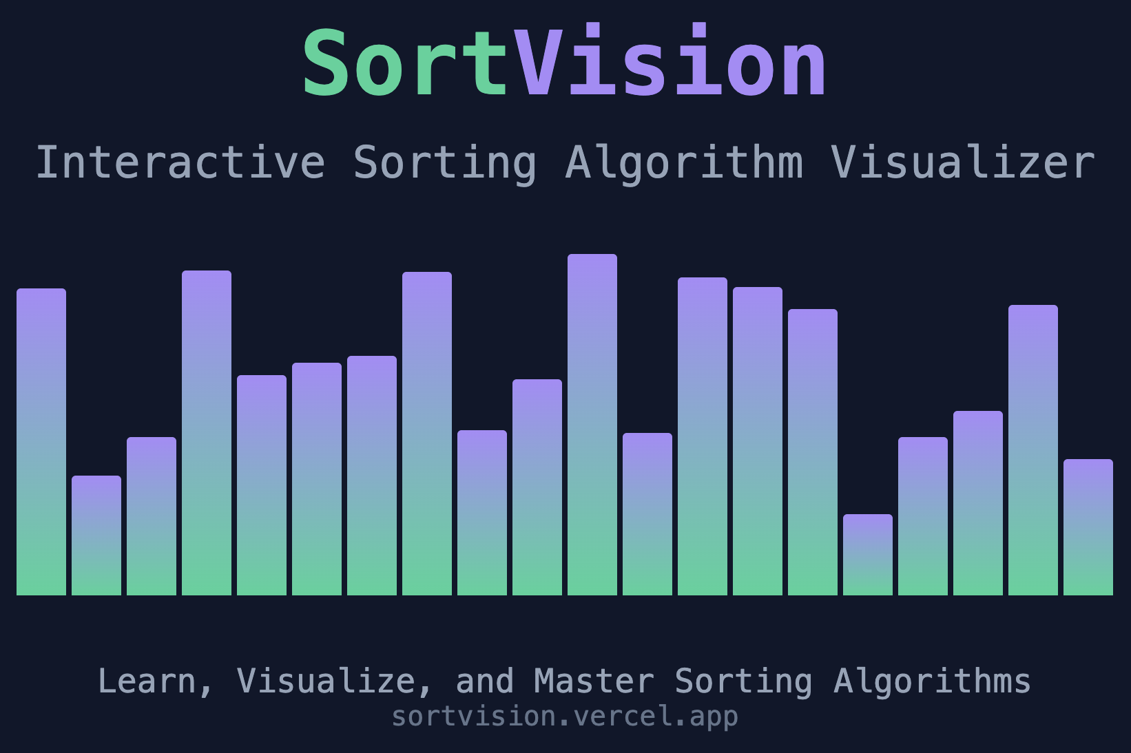 SortVision - Interactive Sorting Algorithm Visualizer SortVision - Interactive Sorting Algorithm Visualizer